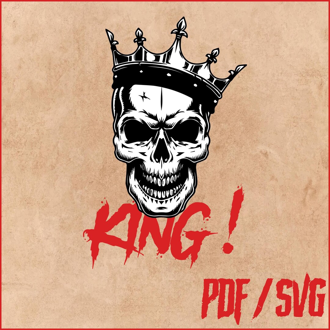 Skull Svg, King Svg, Skull With Crown Svg, Angry Skull Svg, Royal Skull ...