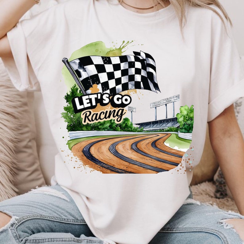 Checkered Flag Racing PNG: Watercolor Dirt Track Design (digital ...
