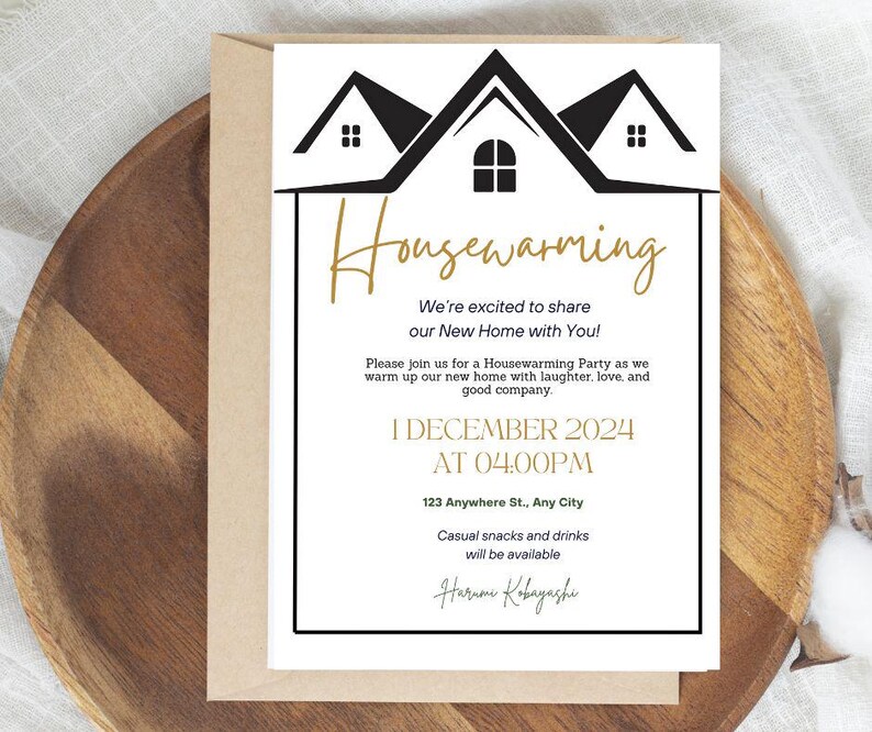 Housewarming Party Invitation, New Home Celebration Digital Download ...
