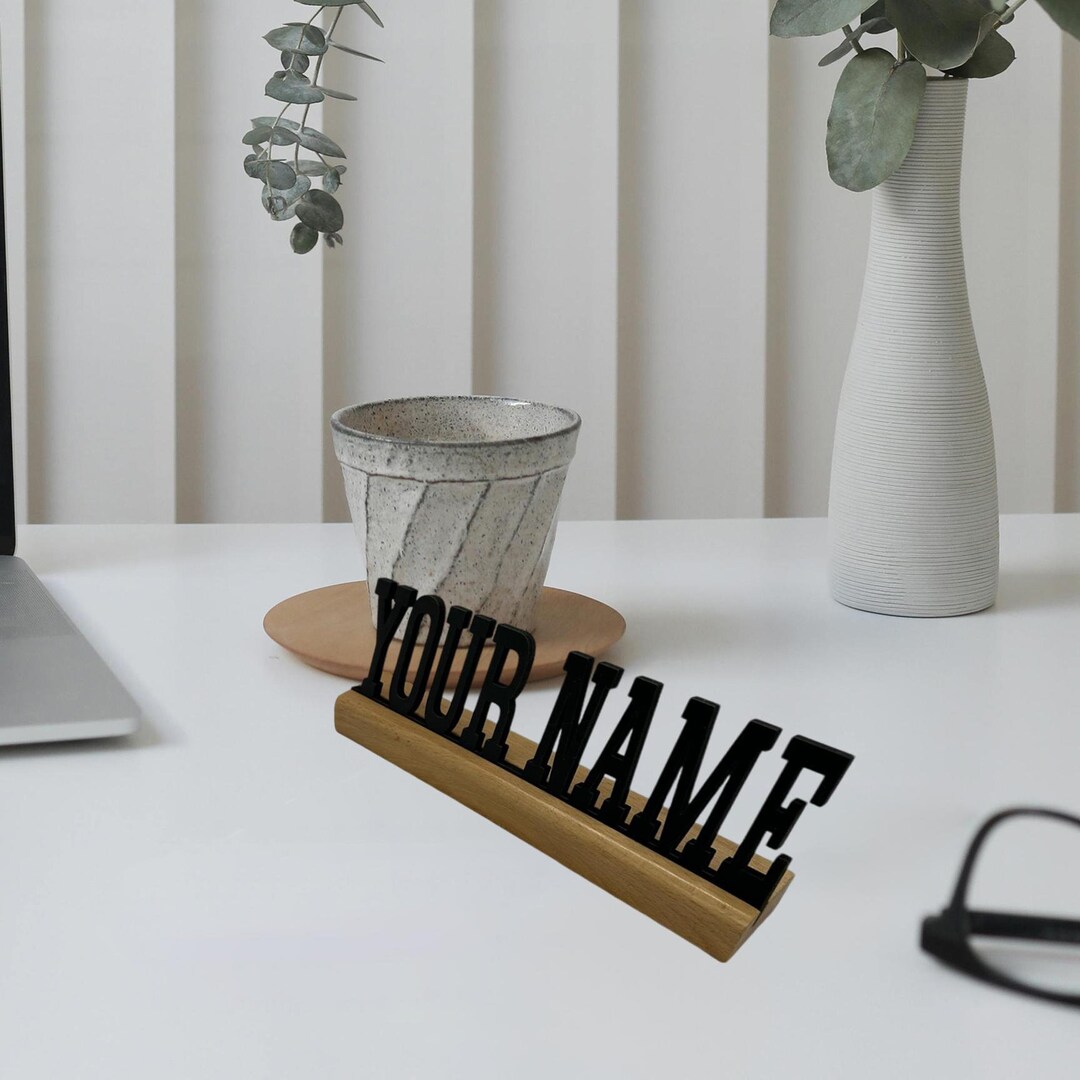 Wooden Desk Name Plate, Teacher Gift Work Decor, Desk Nameplate ...