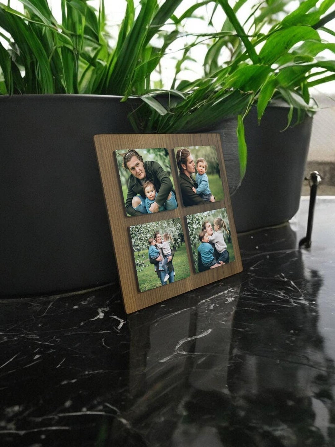 Personalized Father and Son Photo Collage, Stand With Childs Photo, Pet ...