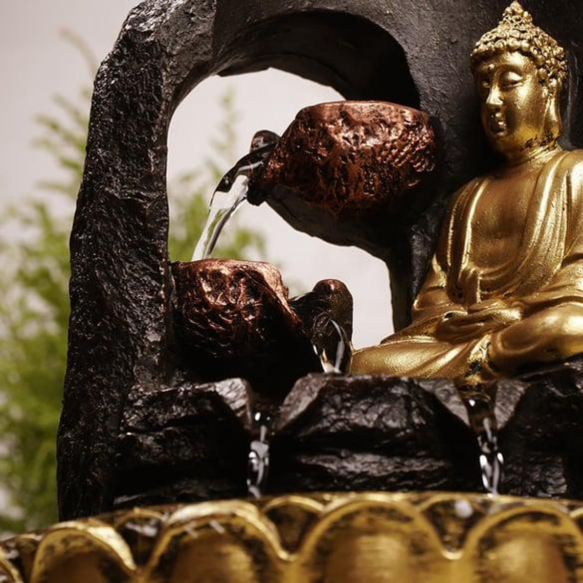 Zen Saraswati-themed LED Water Fountain Relaxing Waterfall With Light ...
