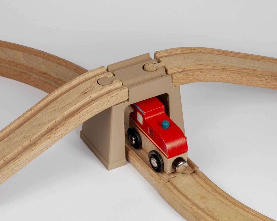 Wooden Train Bridge Supports – Tunnel Archway With Track Connection ...