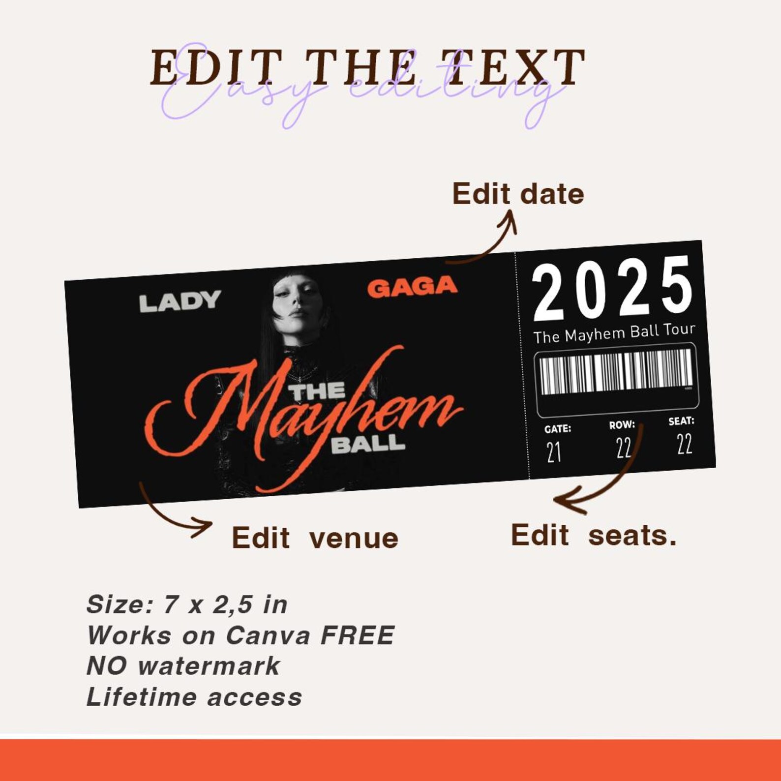 Lady Gaga Concert Ticket Bundle – the Mayhem Ball 2025 – Set of 3 ...