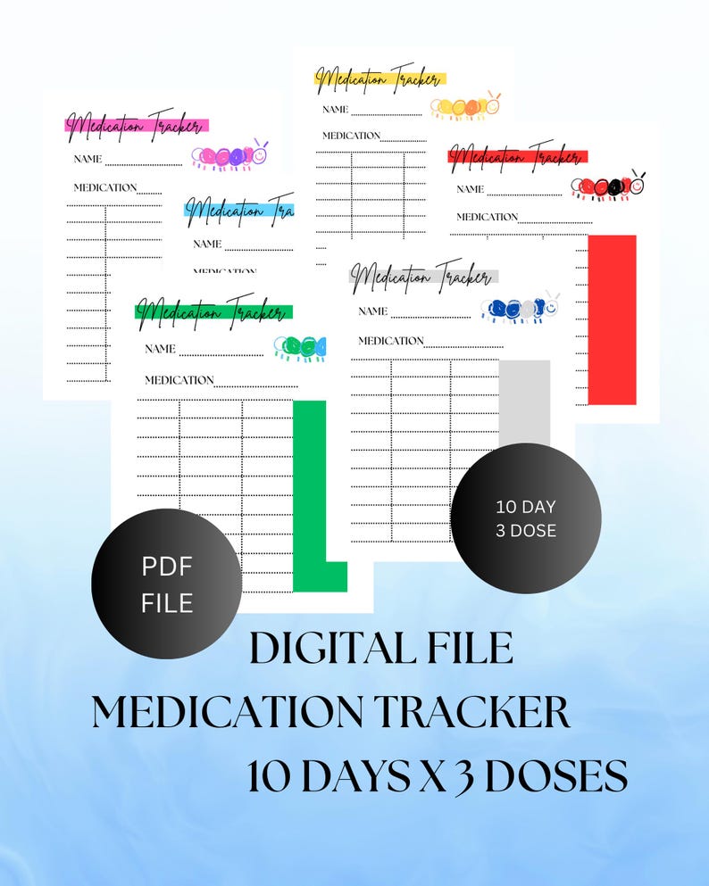 Children's Medication Tracker 10 Days X 3 Doses - Etsy