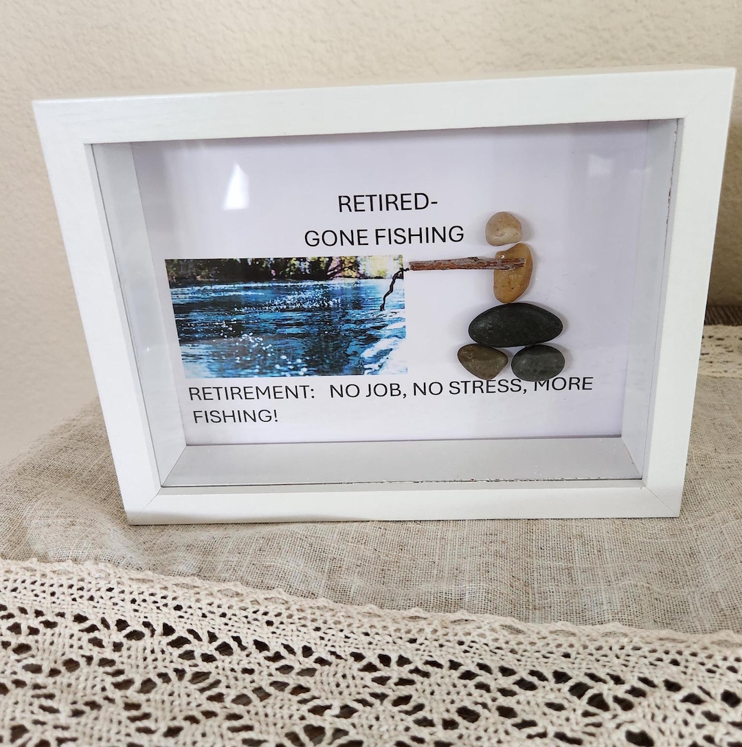 Retirement Gift for Fisherman - Fishing Quote White Shadow Box - Etsy