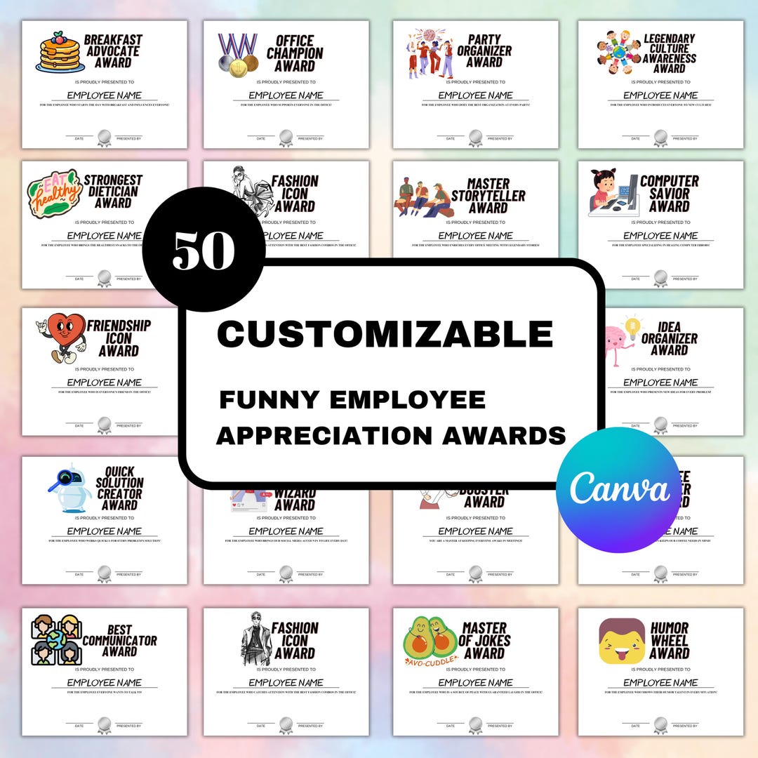 Employee Appreciation Awards | 50 Printable Staff Recognition ...