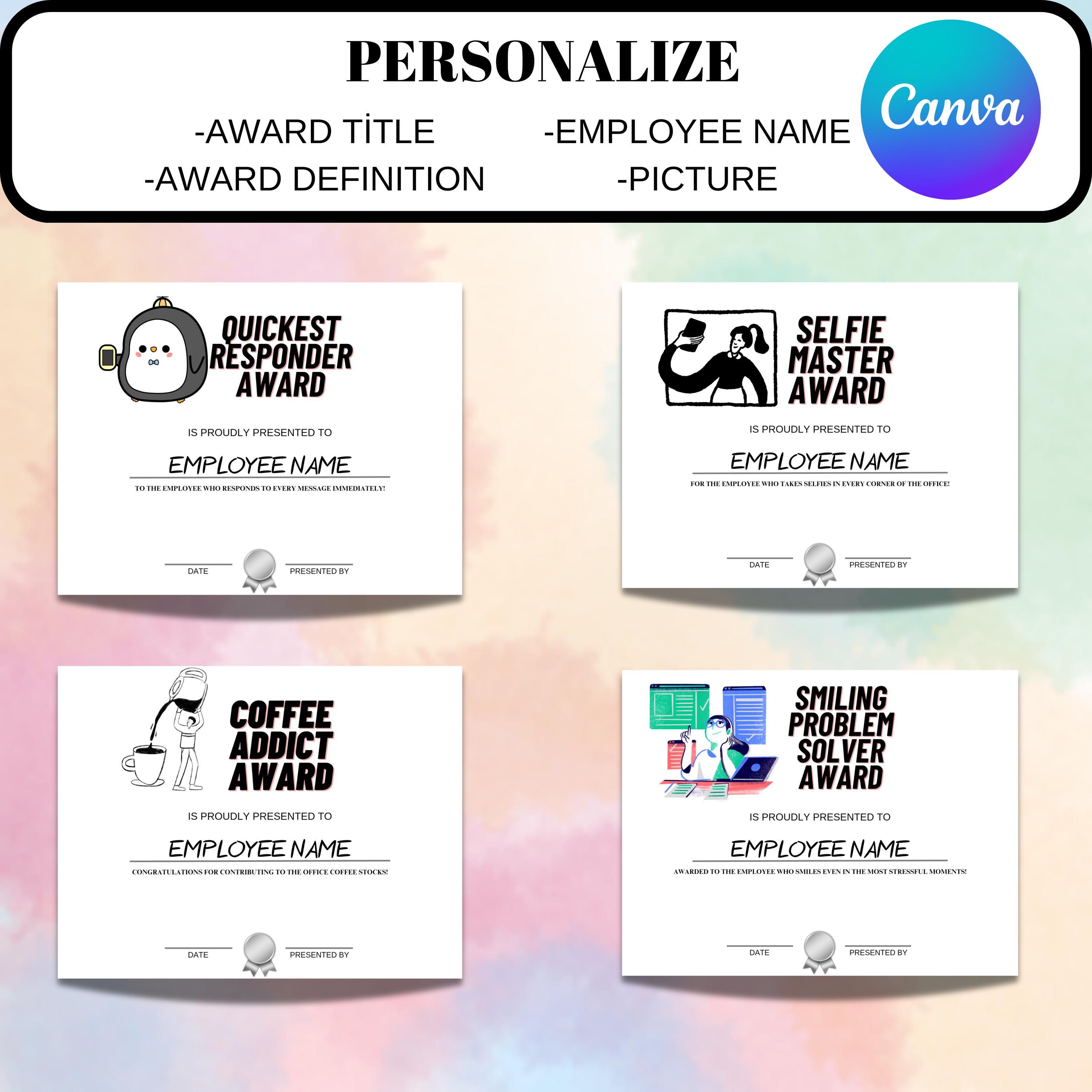 Employee Appreciation Awards | 50 Printable Staff Recognition ...