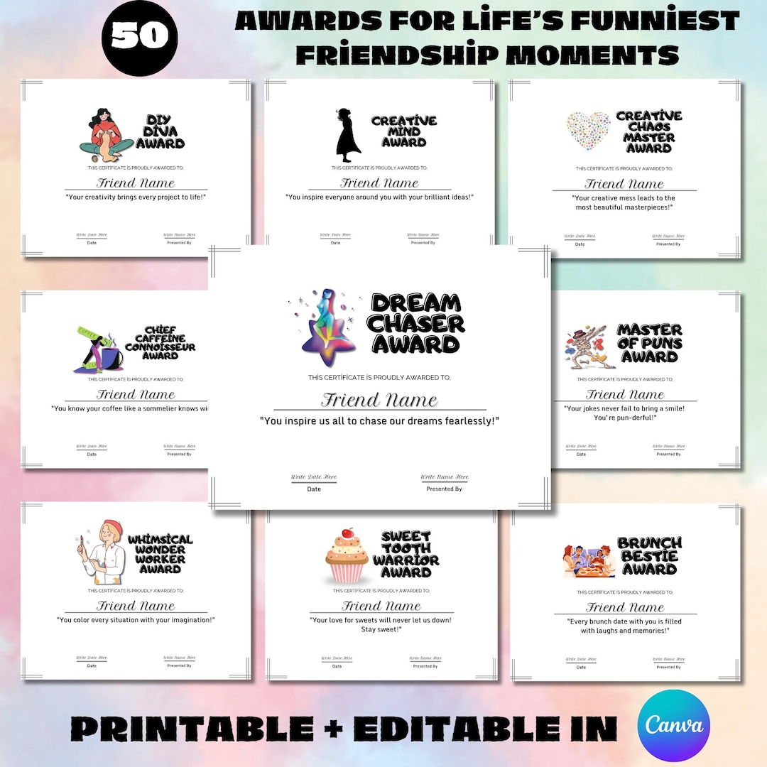 Awards for Life’s Funniest Friendship Moments | Friend Award ...