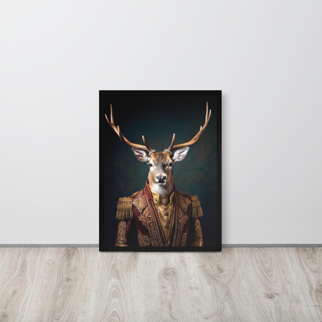 Framed Deer Hybrid Poster - Deer Poster for Man Caves, Bachelor Pads ...