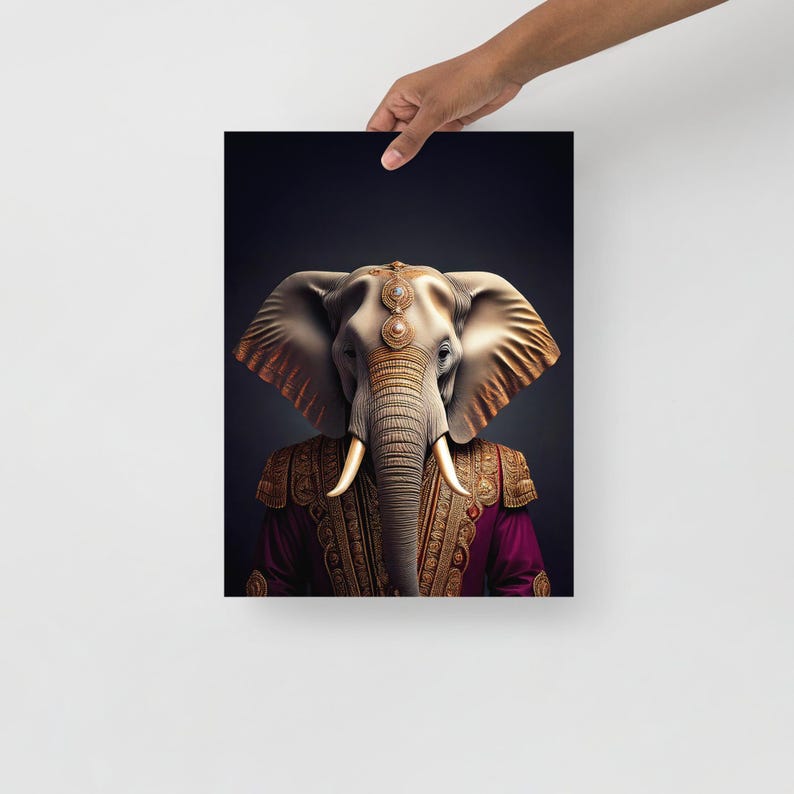 Elephant Hybrid Poster - Elephant Poster for Man Caves, Bachelor Pads ...
