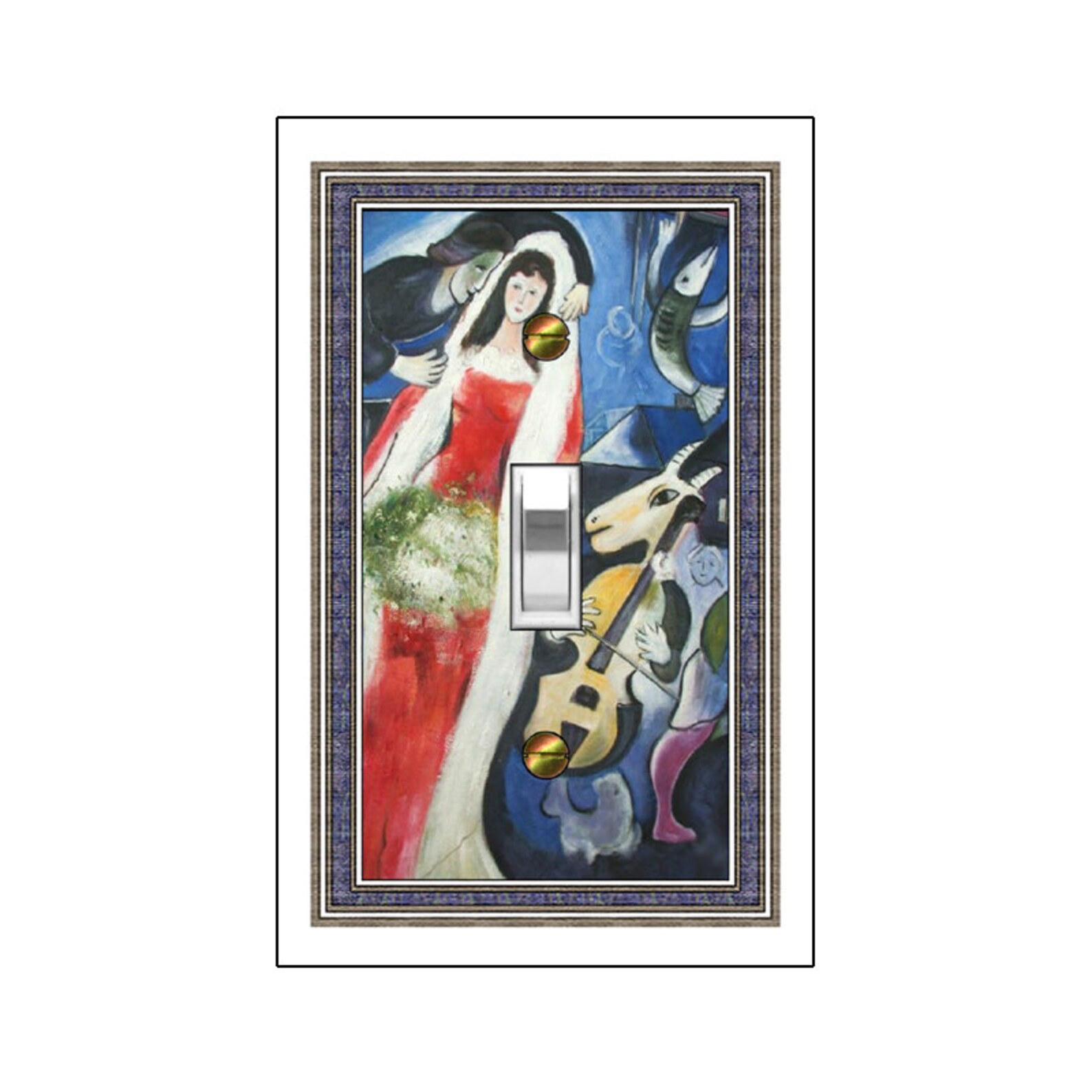 0578X Chagall La Mariee The Bride Goat Playing Violin Fish | Etsy