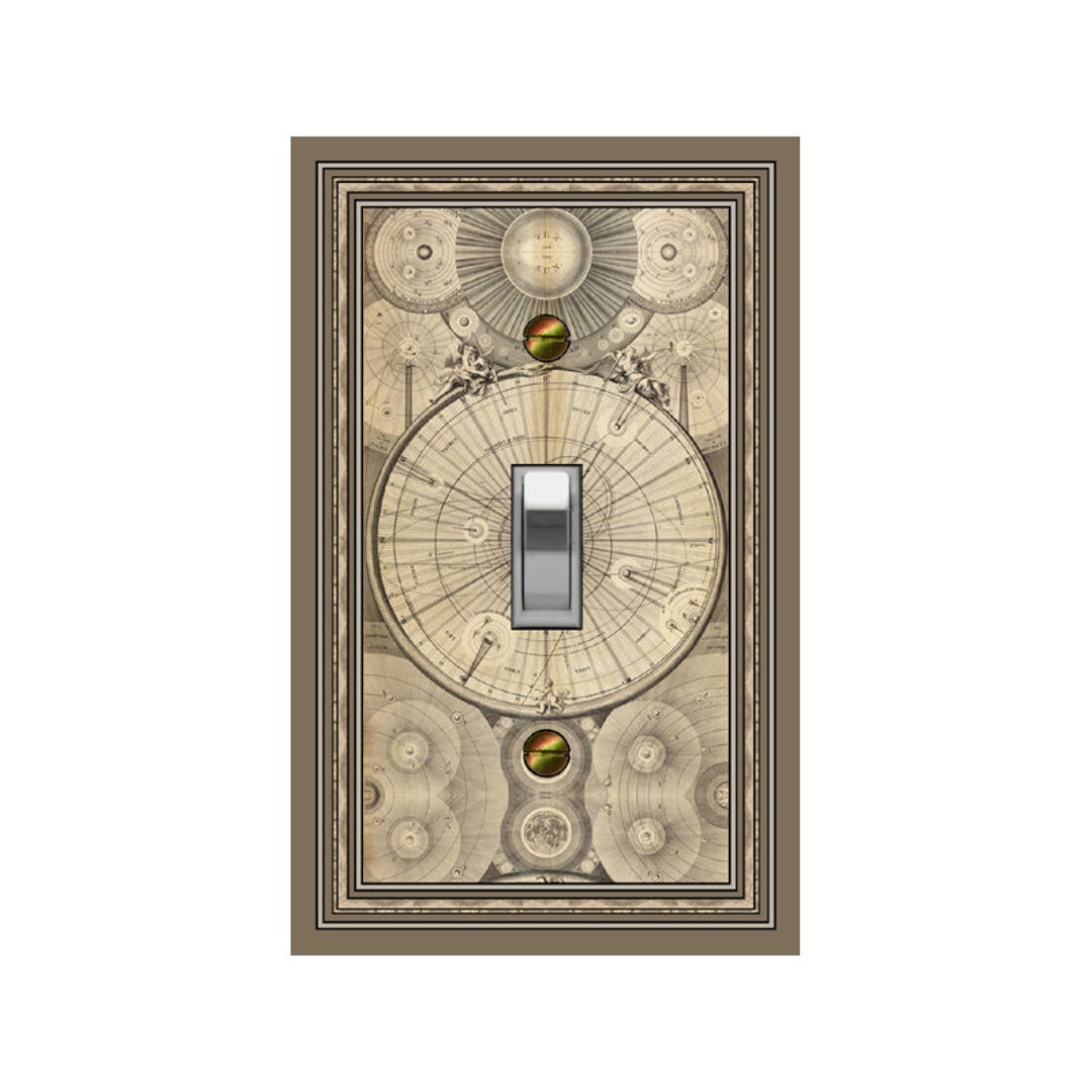 0165X Ancient Solar System Pythagoras Celestial Map Astronomy Sepia ...