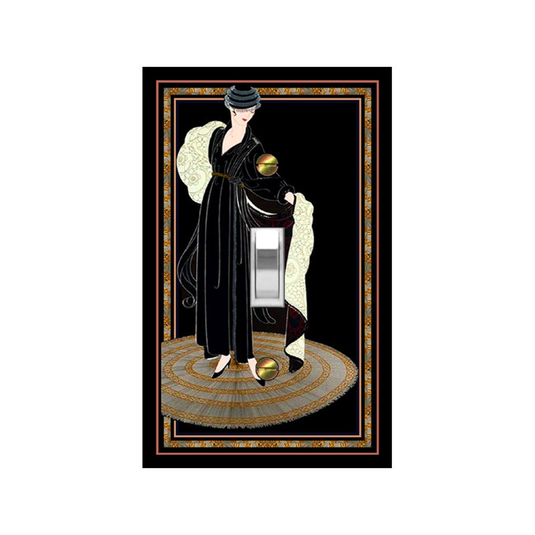 1704X Art Deco Erte "winter in Paris" ~ Woman in Hat/stole on Rug ~ Mrs ...