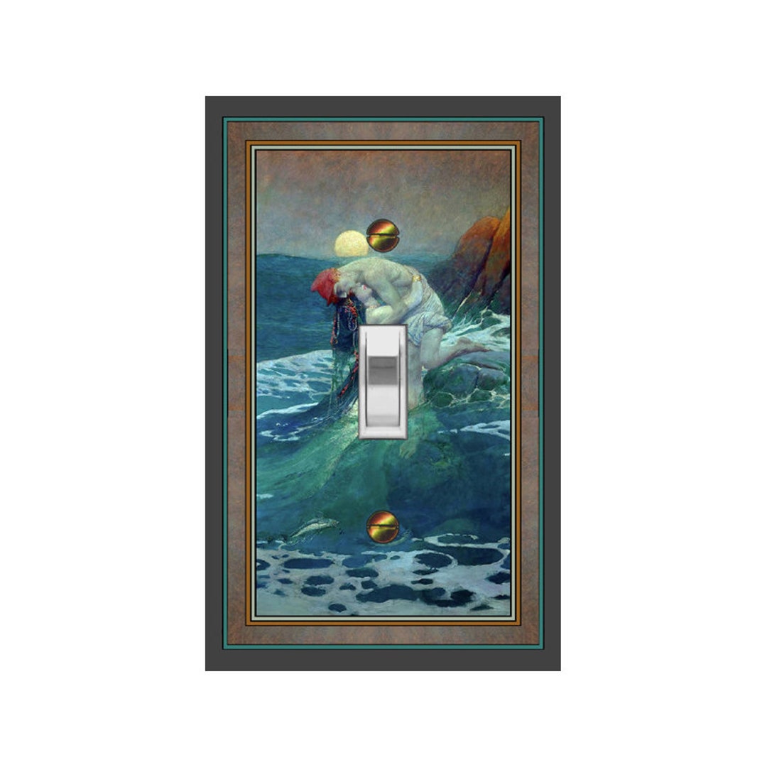 0200X The Mermaid, Pyle Romantic Embrace, Moon, Mountain, Fish Mrs ...
