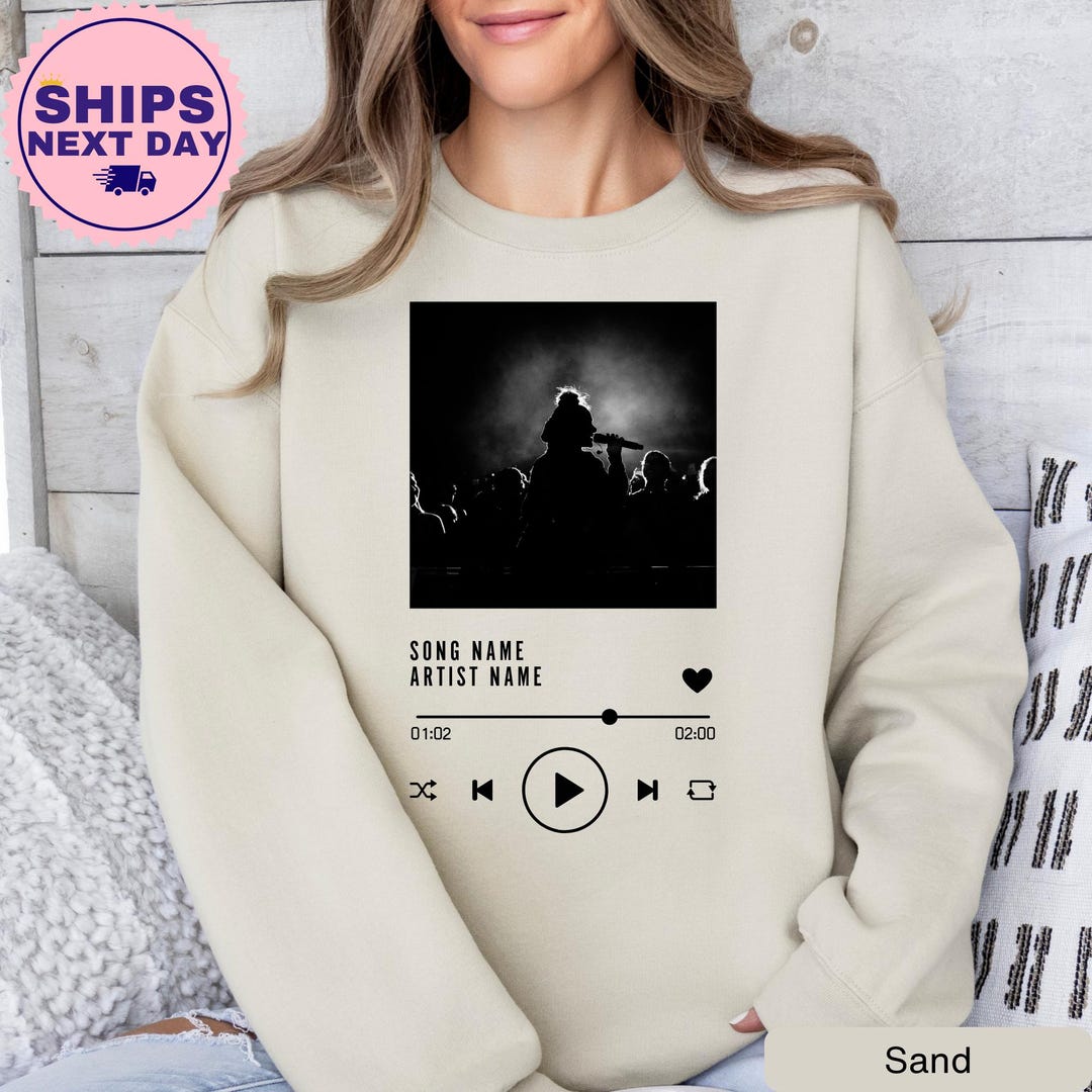 Custom Song Sweatshirt, Personalized Music Lover Hoodie, Favorite ...
