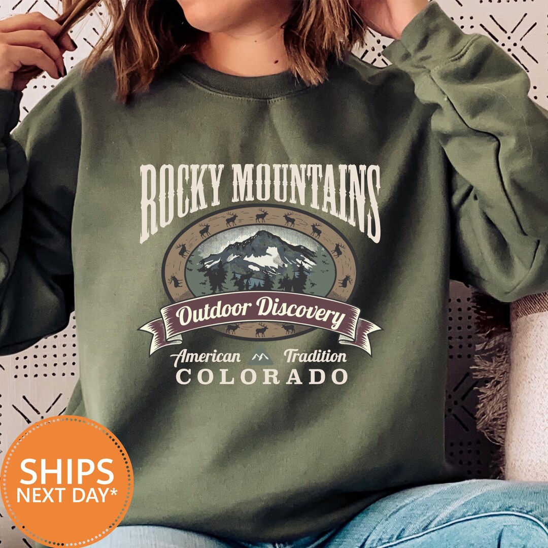 Vintage Rocky Mountains Colorado Sweatshirt, 90s Hiking Graphic ...