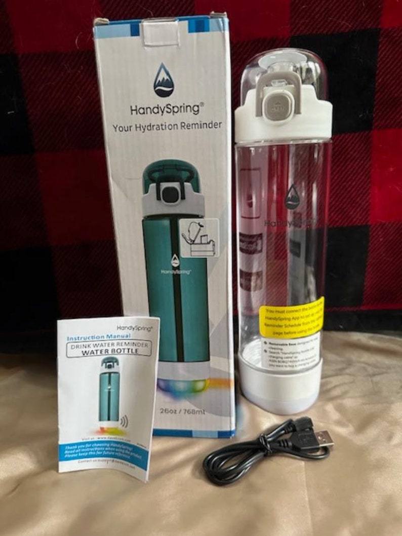 Handyspring Smart Water Bottle With Reminder App Rechargeable Battery ...