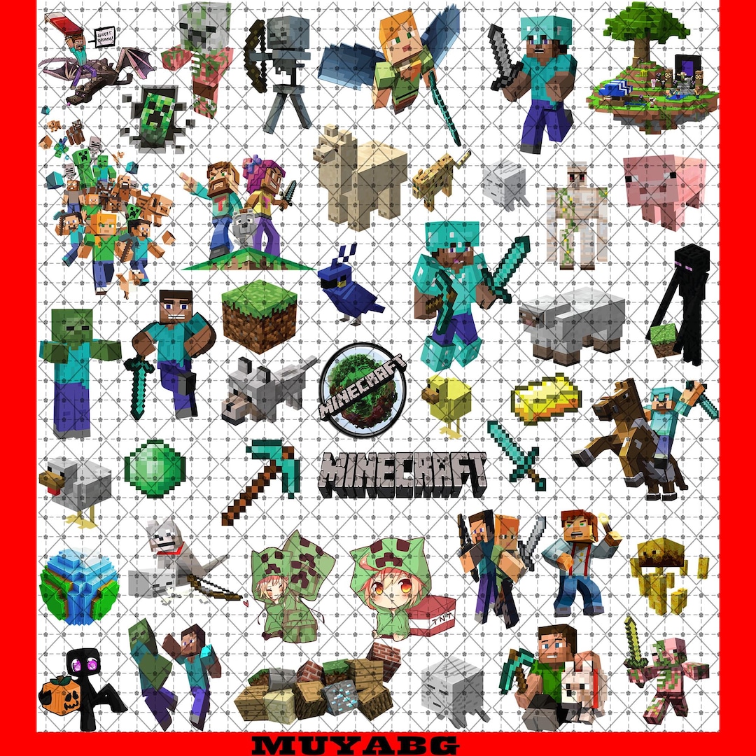 Video Game SVG-PNG-PDF Layers Files minecrafting-stickers - Etsy