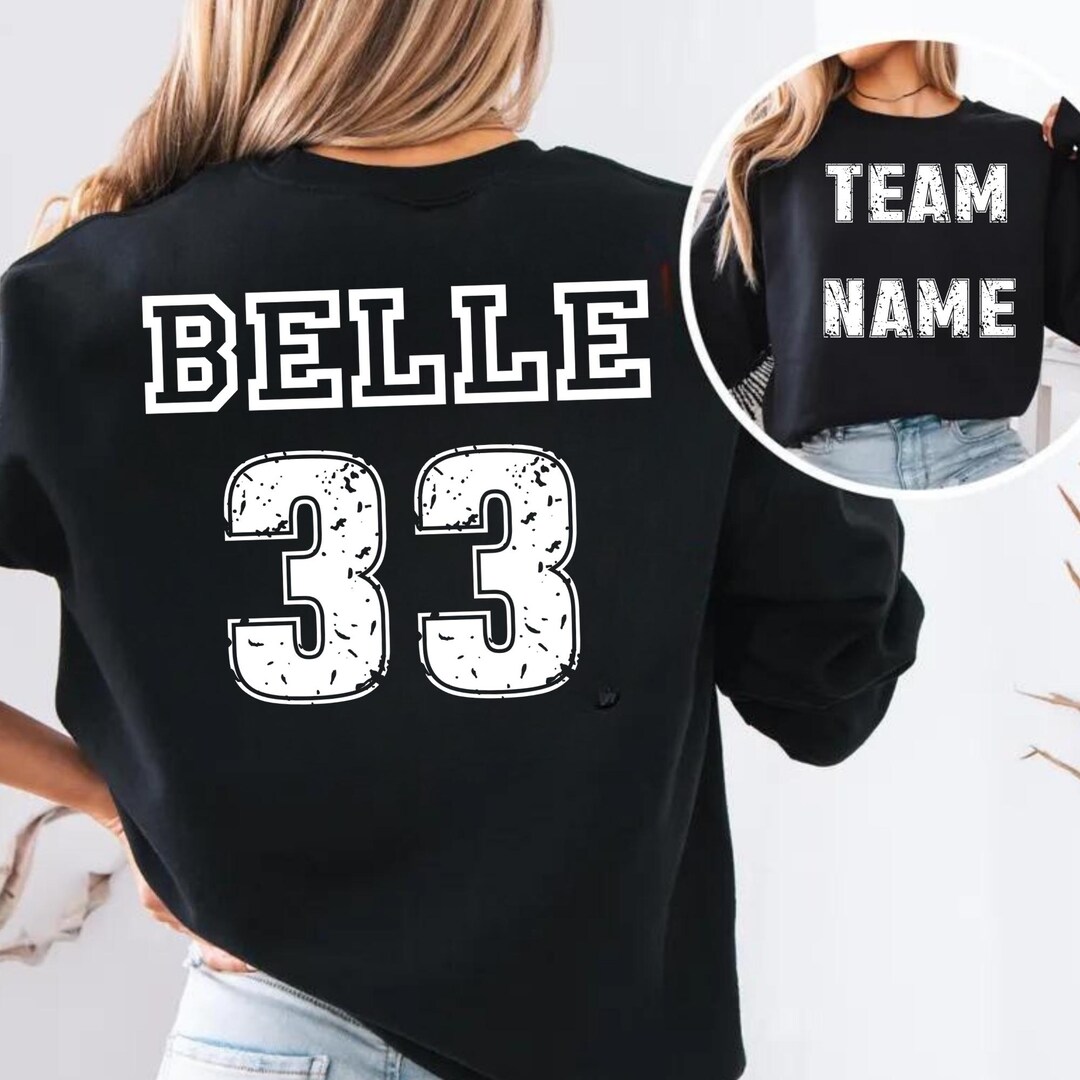 Custom Sports Shirt, Front Back Name and Number Shirt, Sport Tees, Your ...