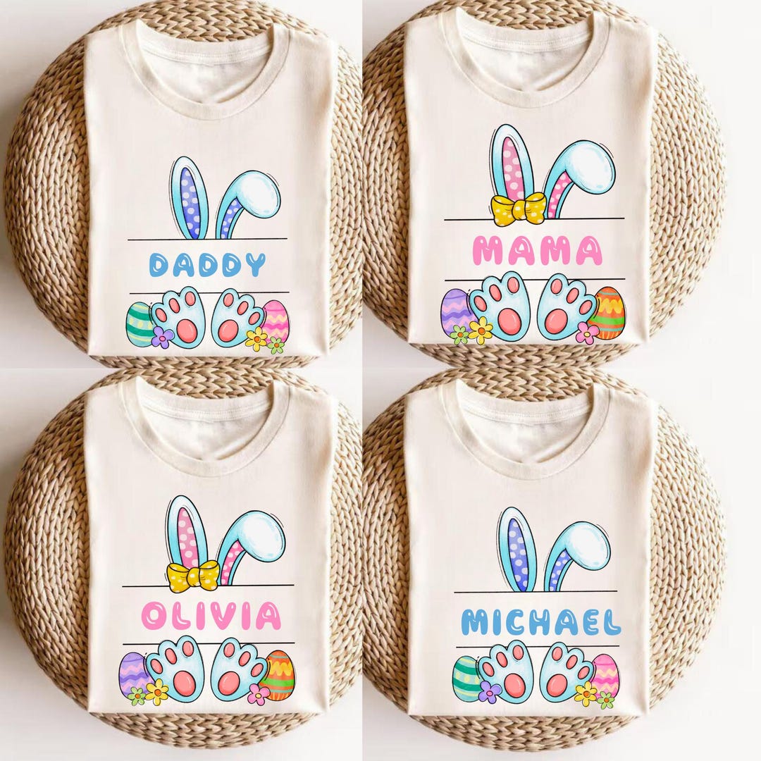 Happy Easter Custom Shirt, Cute Bunny Toddler T-shirt, Easter Family ...