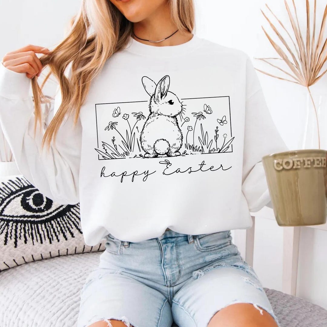 Happy Easter Shirt,women Easter Shirt,easter Day Tee, Easter Bunny ...