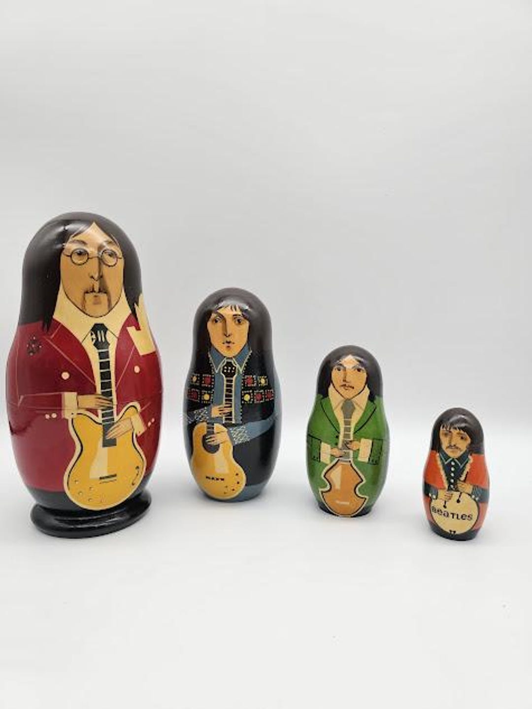 Beatles Matryoshka Nesting Dolls Handmade in Russia 4 Pieces Rare ...