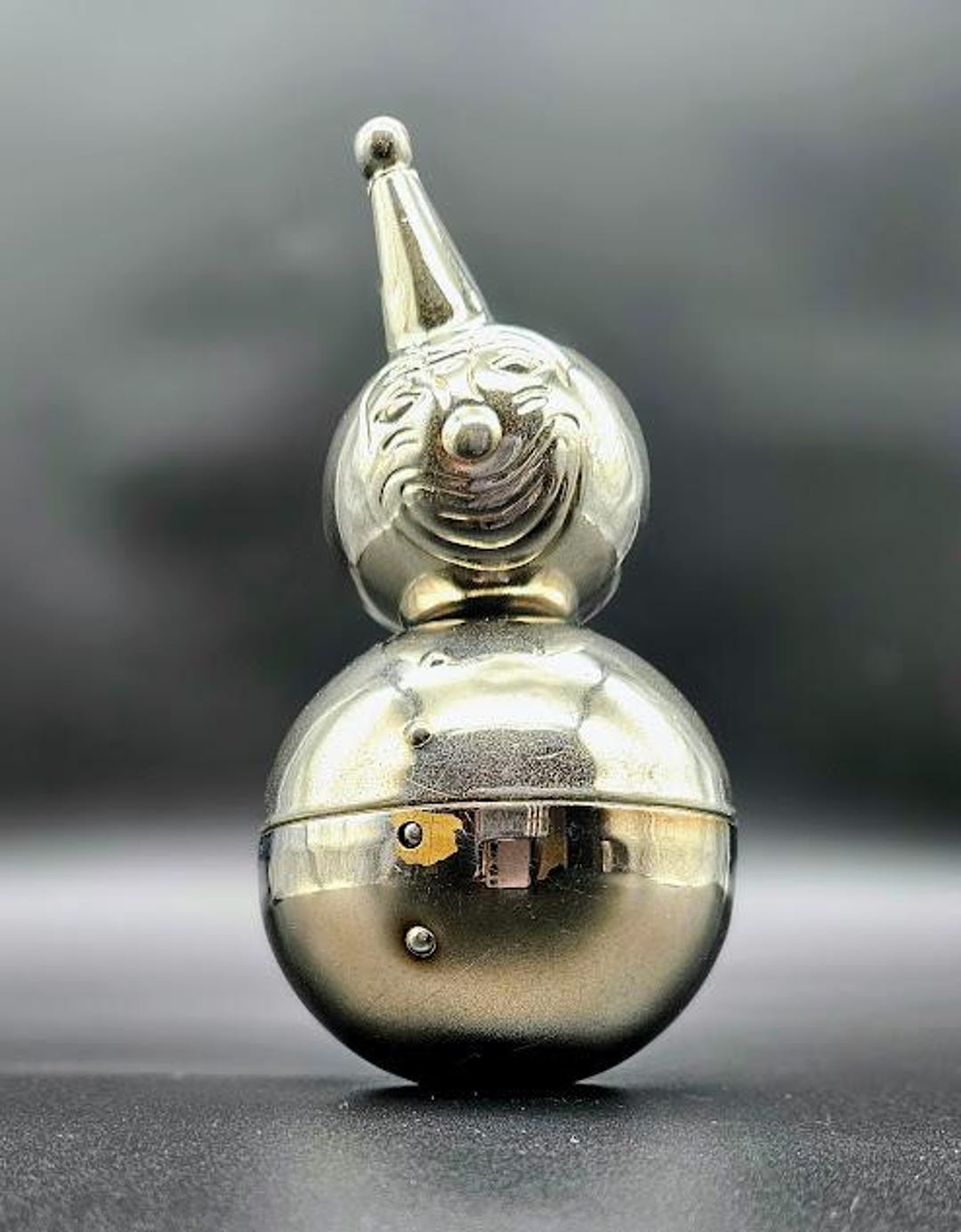 Vintage Raimond Chrome Roly-poly Clown Coin Bank Mid-century Wobbling ...