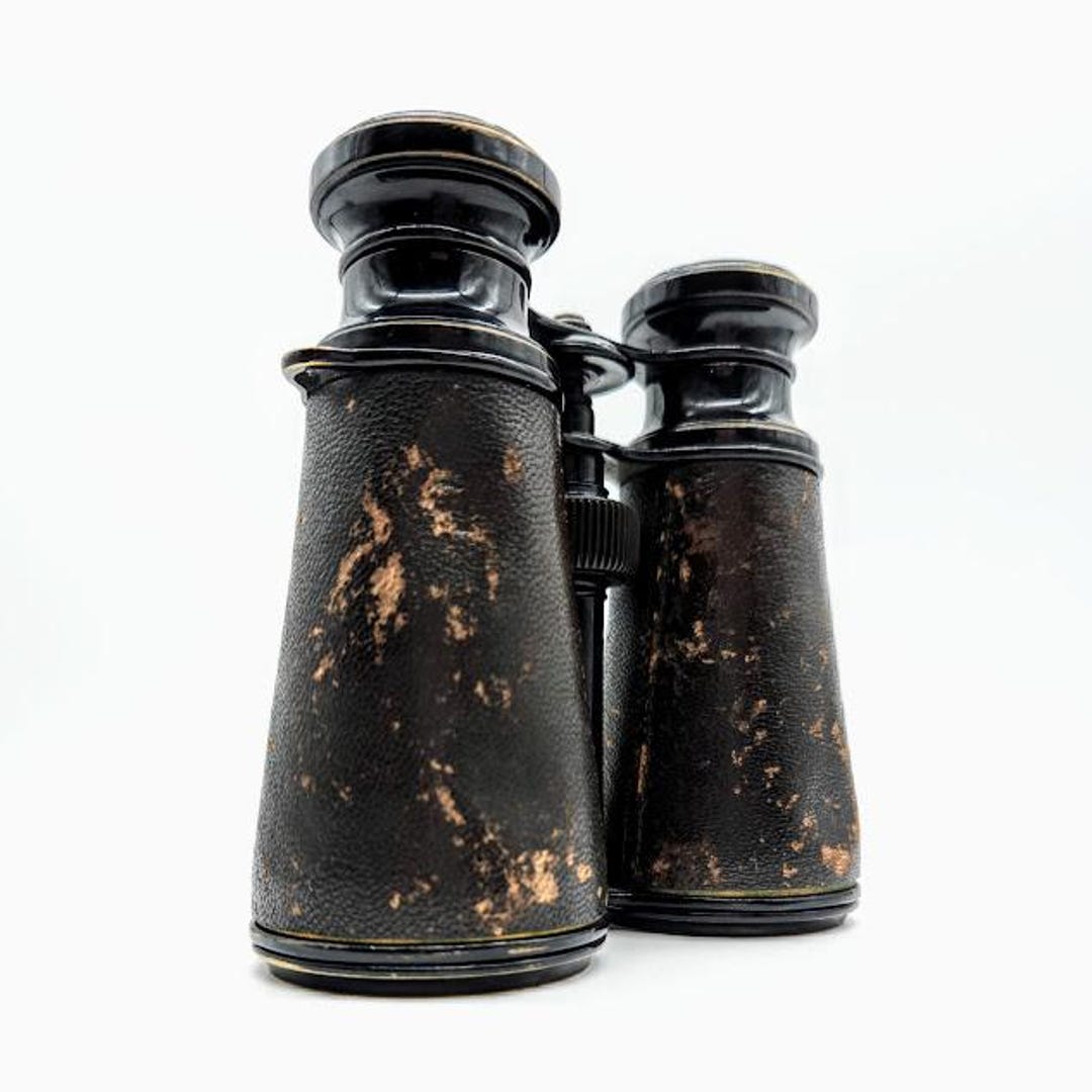Antique James White Binoculars: Victorian Era Leather-wrapped Brass, 8x ...