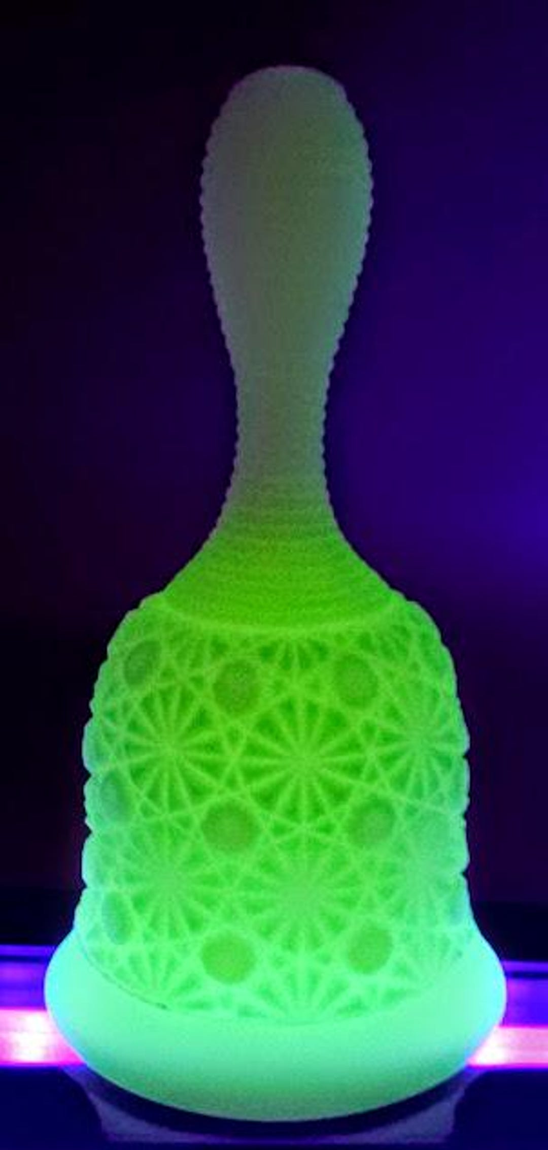 Fenton Satin Custard Glass Daisy Button Pattern Bell1970's - Etsy