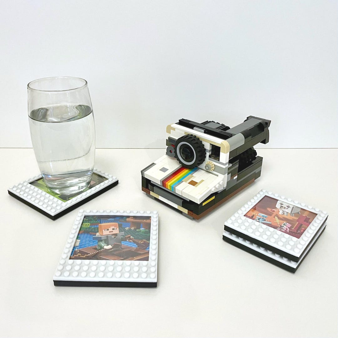 Polaroid-inspired Lego-compatible Drink Coaster (1 Pair) - Etsy