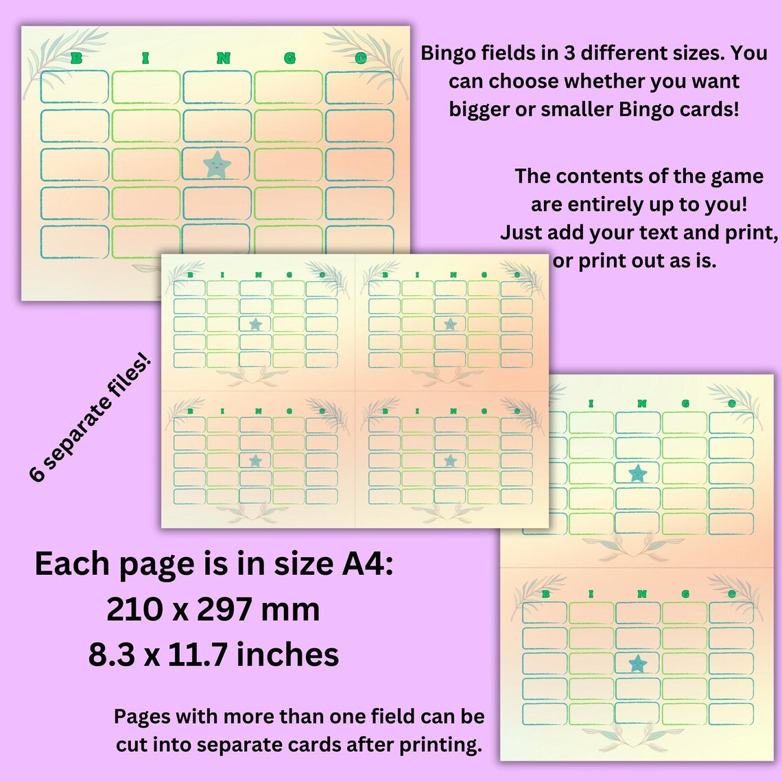Bingo Card, Editable, Printable Bingo, Bingo Template, Party Game ...