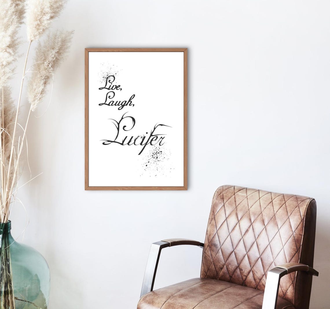 Live Laugh Lucifer, Printable Wall Art, Diy Home Decor, Digital Print ...