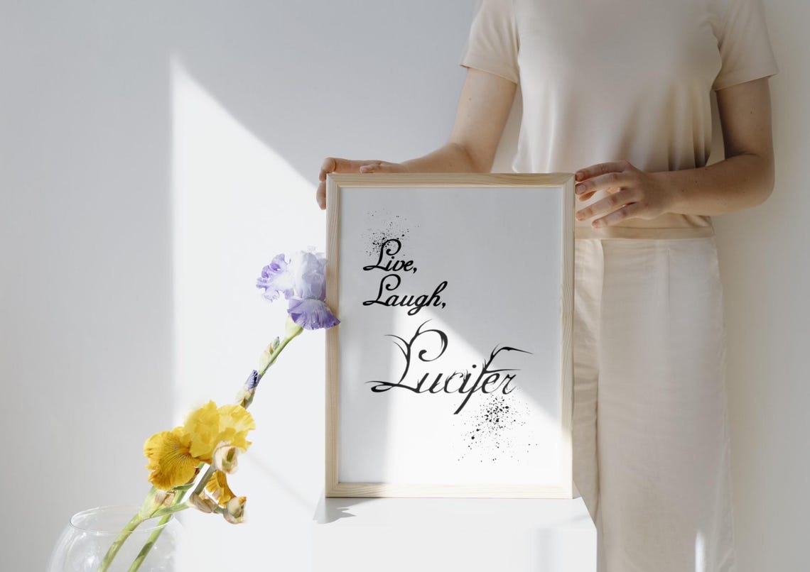 Live Laugh Lucifer, Printable Wall Art, Diy Home Decor, Digital Print ...