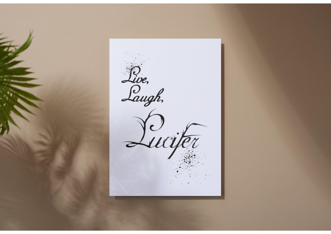 Live Laugh Lucifer, Printable Wall Art, Diy Home Decor, Digital Print ...