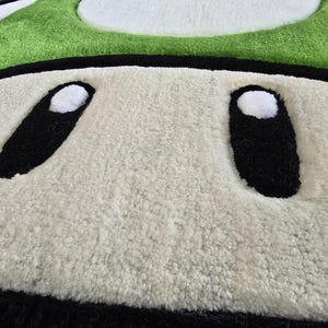 Mario Mushroom Rug Handmade Tufted Rug Custom Wall Art GREEN Mario ...
