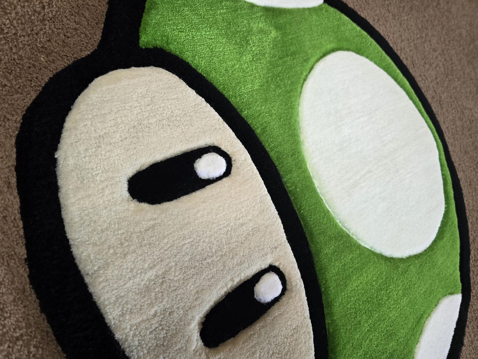 Mario Mushroom Rug Handmade Tufted Rug Custom Wall Art GREEN Mario ...