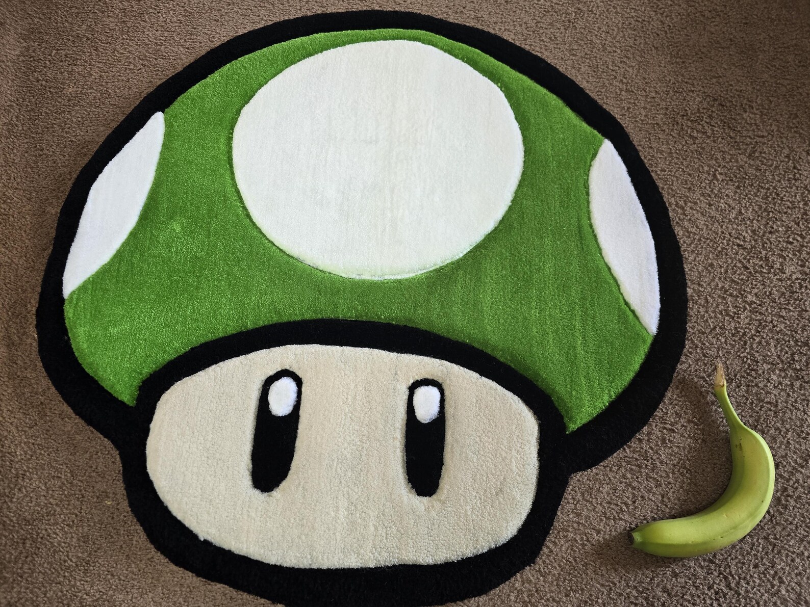Mario Mushroom Rug Handmade Tufted Rug Custom Wall Art GREEN Mario ...