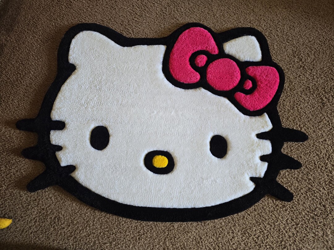 Hello Kitty Rug Handmade Tufted Rug Custom Wall Art - Hello Kitty Fiber ...
