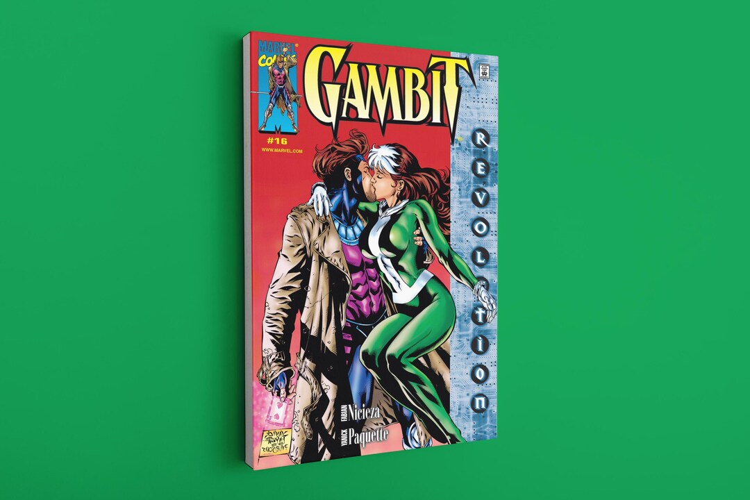 Gambit and Rogue, X Men Canvas, X-men Comics Wall Decor, Comic Art ...