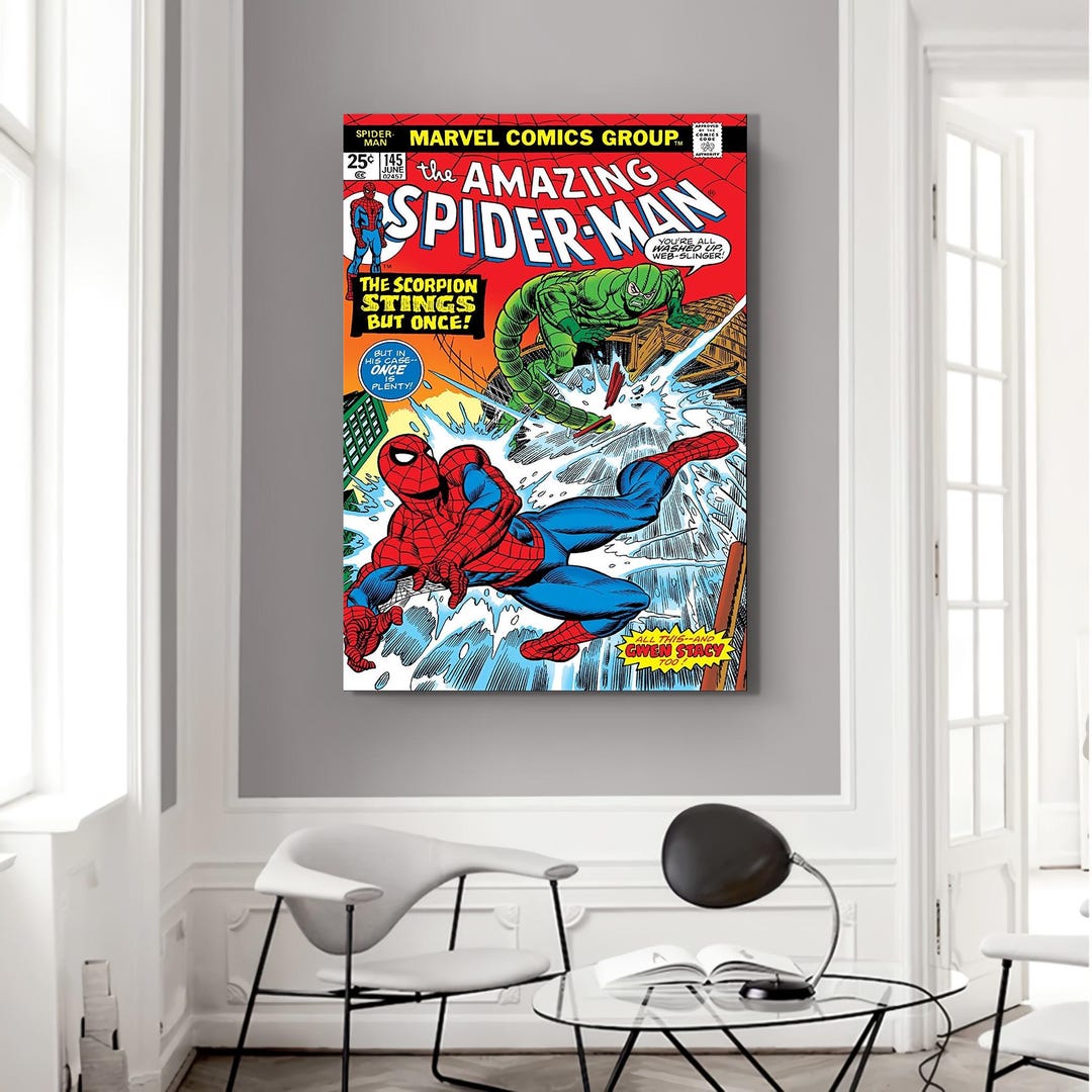 Spider-man Vs Scorpion Comic Book Cover Canvas - Super Hero Wall Art - Etsy