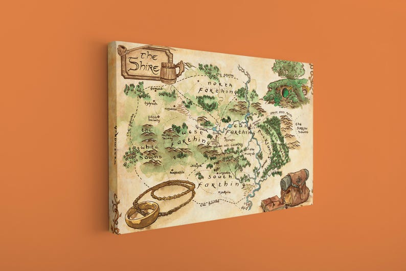 Middle Earth Map Canvas: Lord of the Rings Wall Art - Etsy