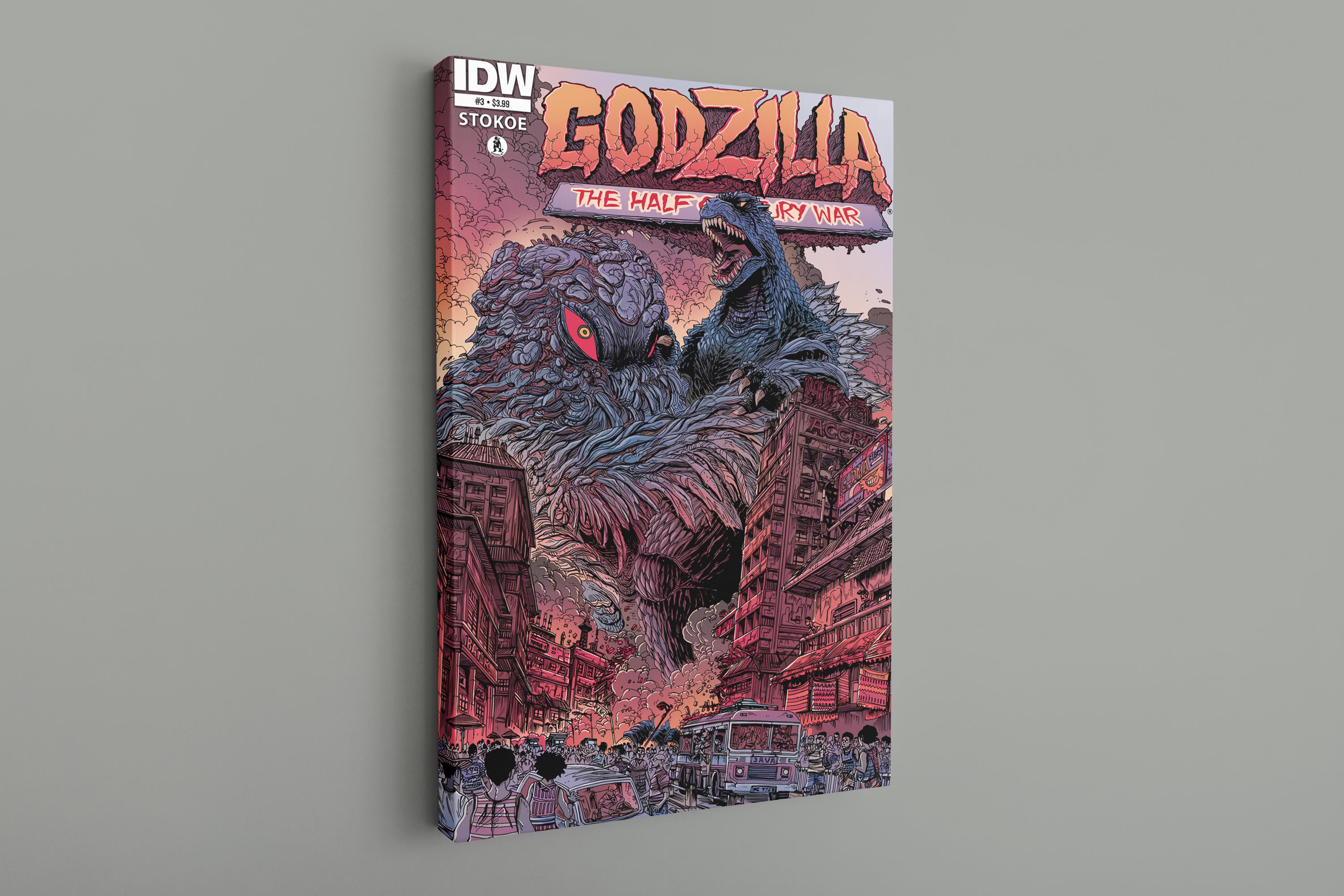 Godzilla Wall Art, Godzilla & Monster Comics Canvas Art, Cartoon Wall ...