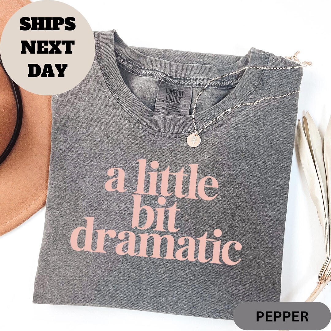 A Little Bit Dramatic Crop Top, Flowy Fit Cute Graphic Tee, Trendy ...