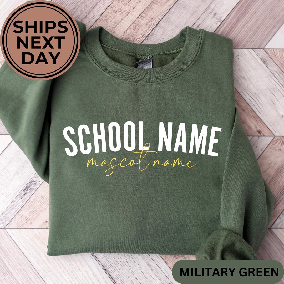 Custom School Hoodie, Personalized School Logo Sweatshirt, Team Mascot ...