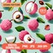 Lychee Fruit Pattern: Tropical Seamless Digital Paper (PNG, JPG) - Etsy