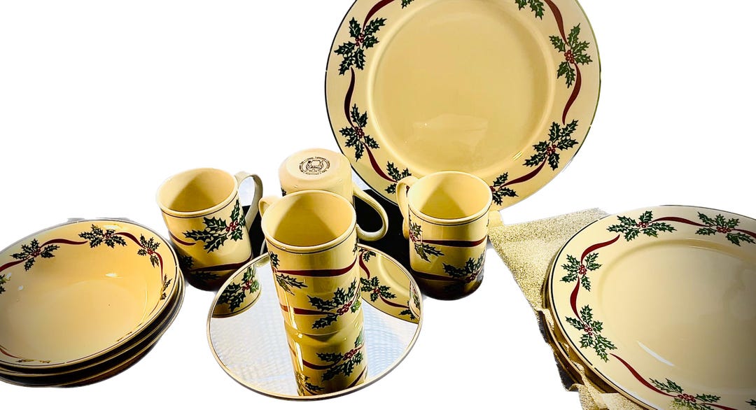 Libbey Christmas Dinnerware Set - Etsy