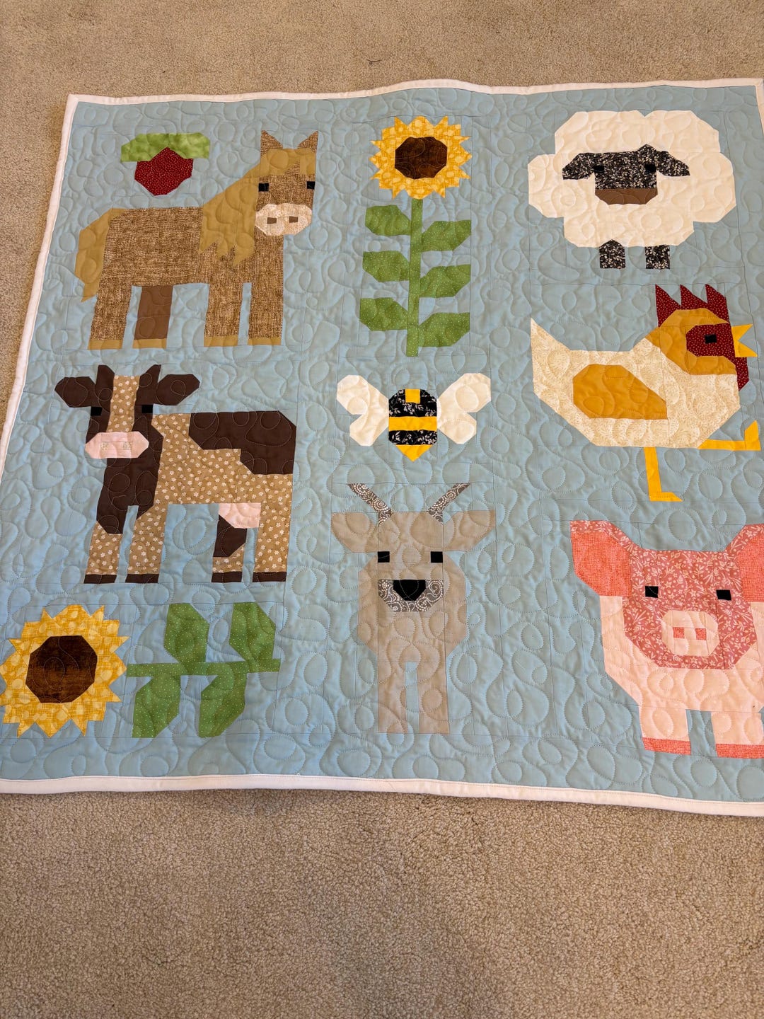 Farm Animal Baby Quilt - Etsy