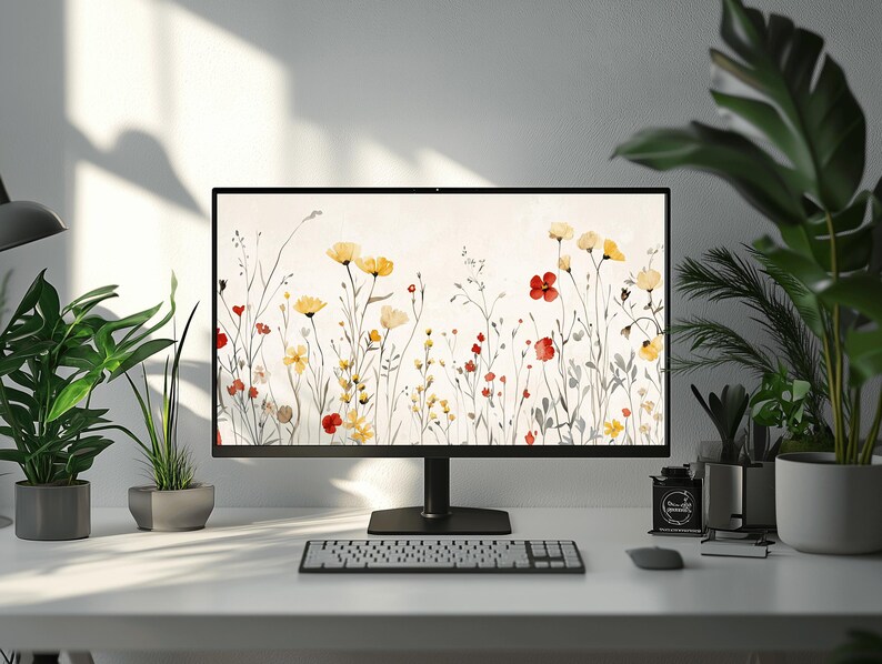 Wildflower Desktop Wallpaper, Floral Computer Background, Spring Laptop ...
