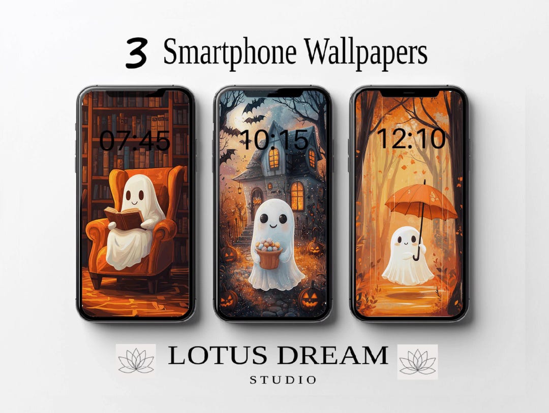 Cute Ghost Phone Wallpaper, Aesthetic iPhone Background, iPhone Home ...
